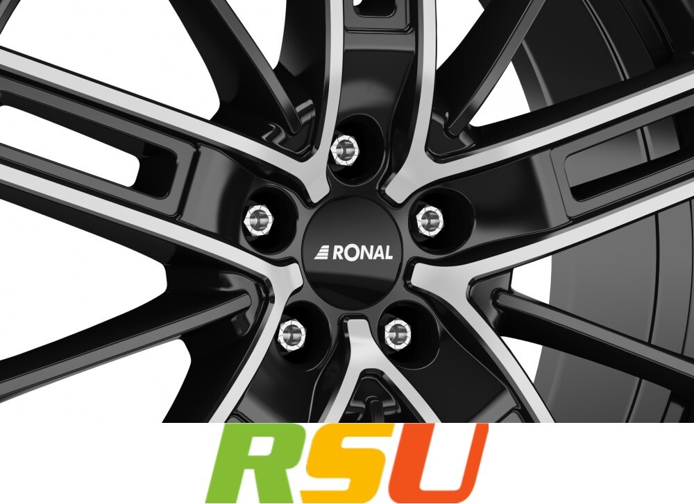 Ronal R67 jetblack-frontkopiert 8x18" ET50 LK5 112 ML 76 Alufelgen 18 ...