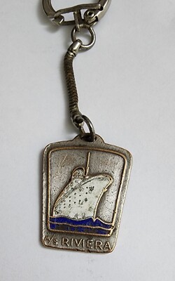 M/S RIVIERA SHIP KEYCHAIN BRASS AND ENAMEL VINTAGE RARE | eBay