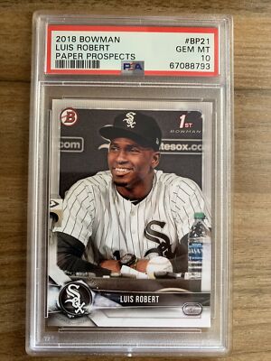 2018 Bowman Luis Robert Paper 1st Prospect #BP21 White Sox PSA 10 GEM ...