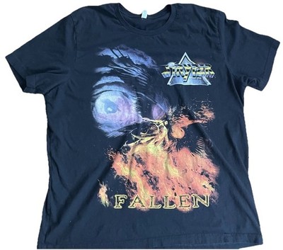 Stryper Fallen T-Shirt 2XL Black Christian Metal Band Tee Fire Graphic ...