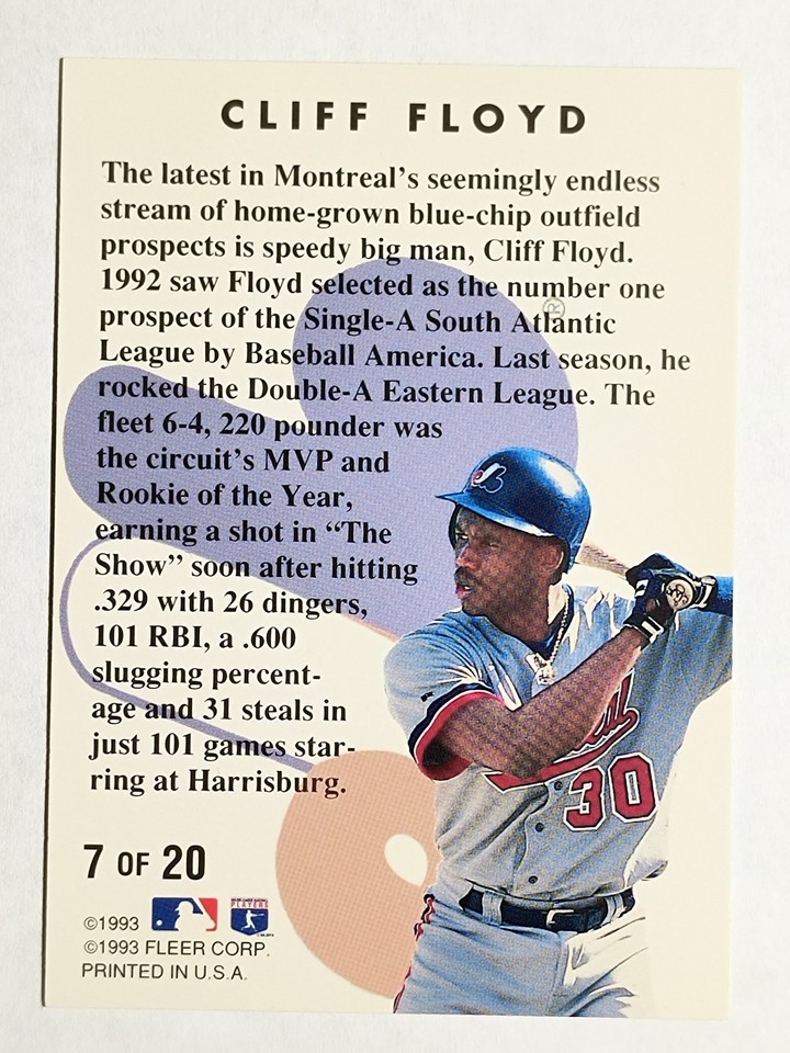 1994 Fleer Rookie Sensations #7 Cliff Floyd | eBay