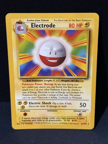 Electrode #21 Pokemon Base Set Unlimited Rare Card Original Vintage | eBay