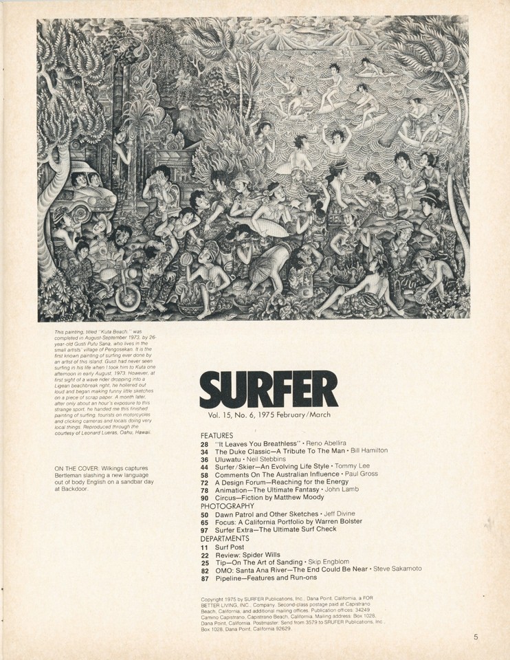 Surfer Magazine- Vol. 15 #6 --Feb 1975-Free shipping | eBay