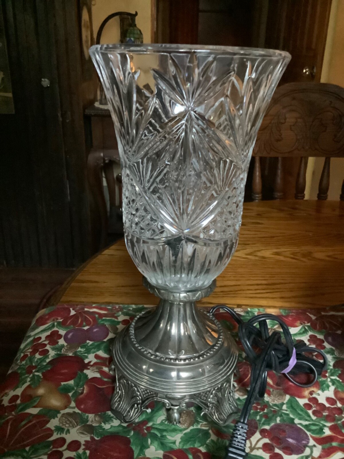 CRYSTAL LAMP WITH GSA SILVER PLATE BASE ~ “SHANNON” ~ designs of ...