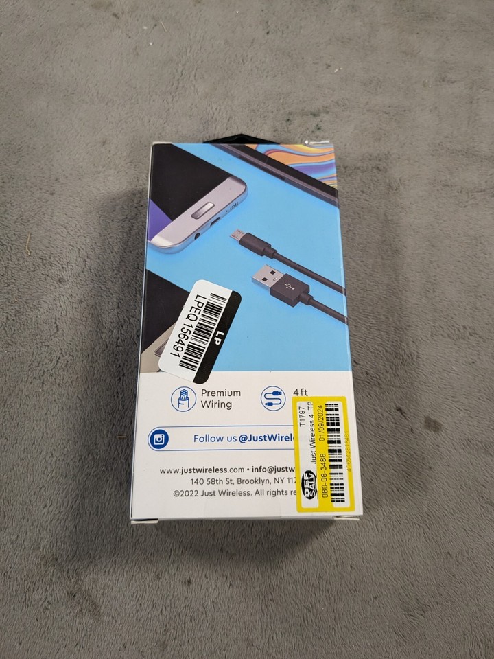 Just Wireless 4ft TPU Micro USB to USB-A Cable - Black | eBay