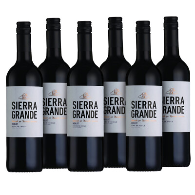 Sierra Grande Merlot | 6 x 75cl Bottle Red Wine Case | Premium Wine ...