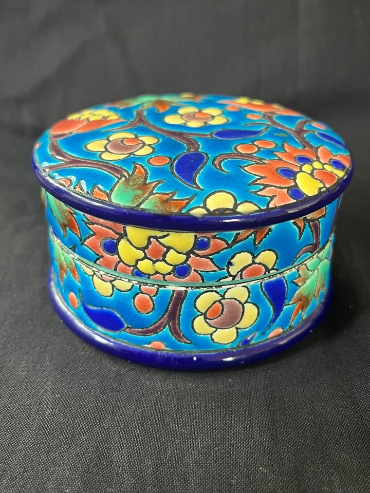 Antique French 1900's LONGWY trinket - candy box . Marked Bottom | eBay