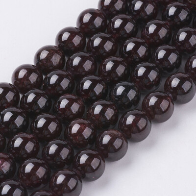 6/8 mm Garnet Beads, Grade AA, Round, 15.5 Inch Strands, Jewelry Making ...