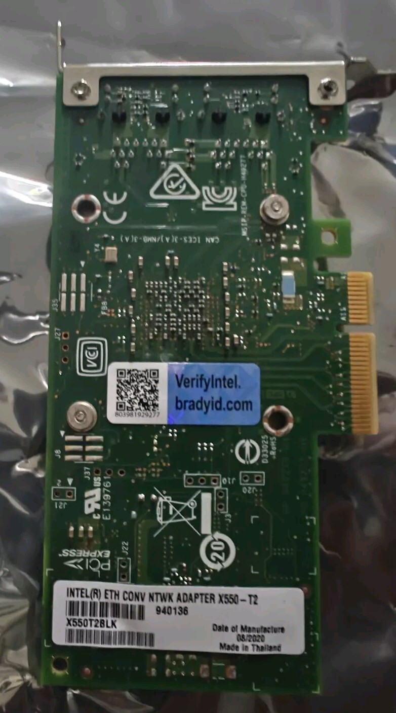 Intel X550-T2 Dual Port 10Gb/s PCI-E 3.0 x8 Ethernet Network Adapter ...