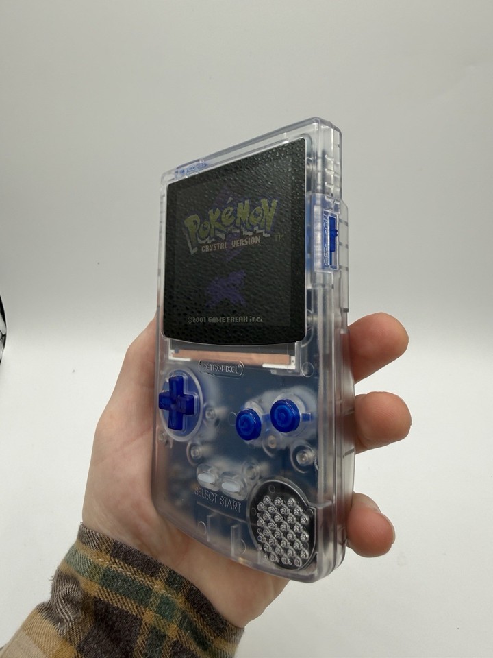 Clear Blue USB C Rechargeable Nintendo Gameboy Color Gameboy Mod IPS ...