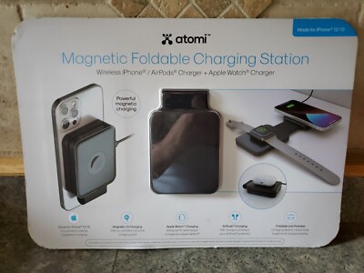 Atomi 990008252 Magnetic Foldable 3-in-1 Portable Charging Station | eBay