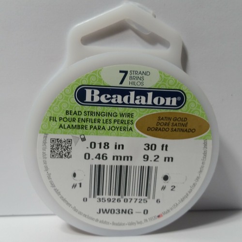 Beadalon Bead Stringing Wire 7 Strand Satin Gold 30 Feet 0.46mm One ...