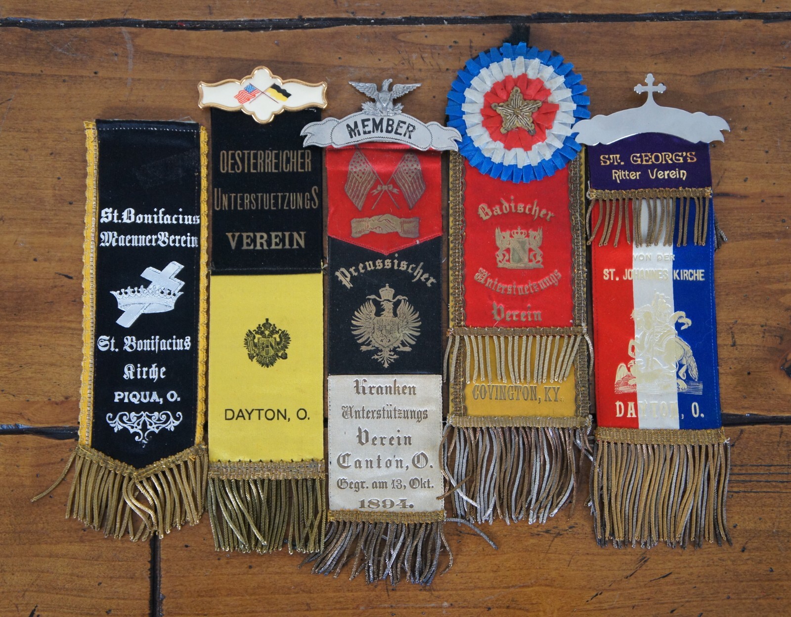 Rare Antique 19th Century Lot of 41 German Labor Trade Union Ribbons ...