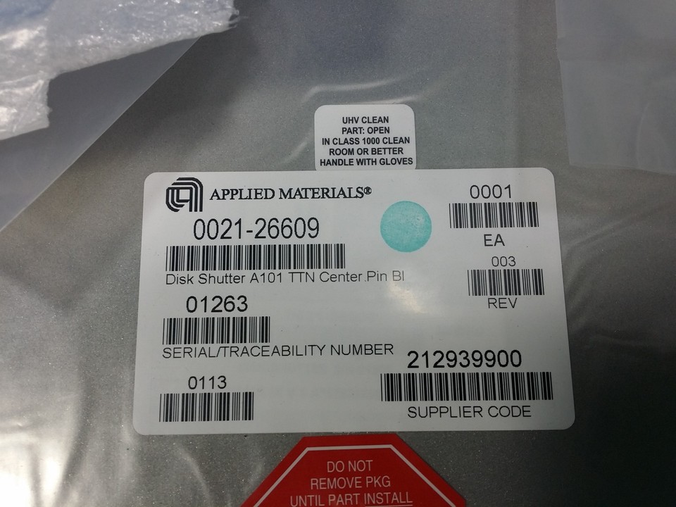 AMAT 0021-26609 SHUTTER DISK, A101, TTN, CENTER PIN, BLU , NEW | eBay
