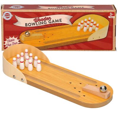 Tabletop Bowling Game Ten Pin Wooden Games Family Fun A to Z Classics ...