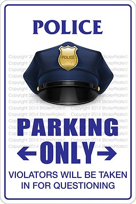 *Aluminum* Police Parking Only 8"x12" Metal Novelty Sign NS 490 | eBay