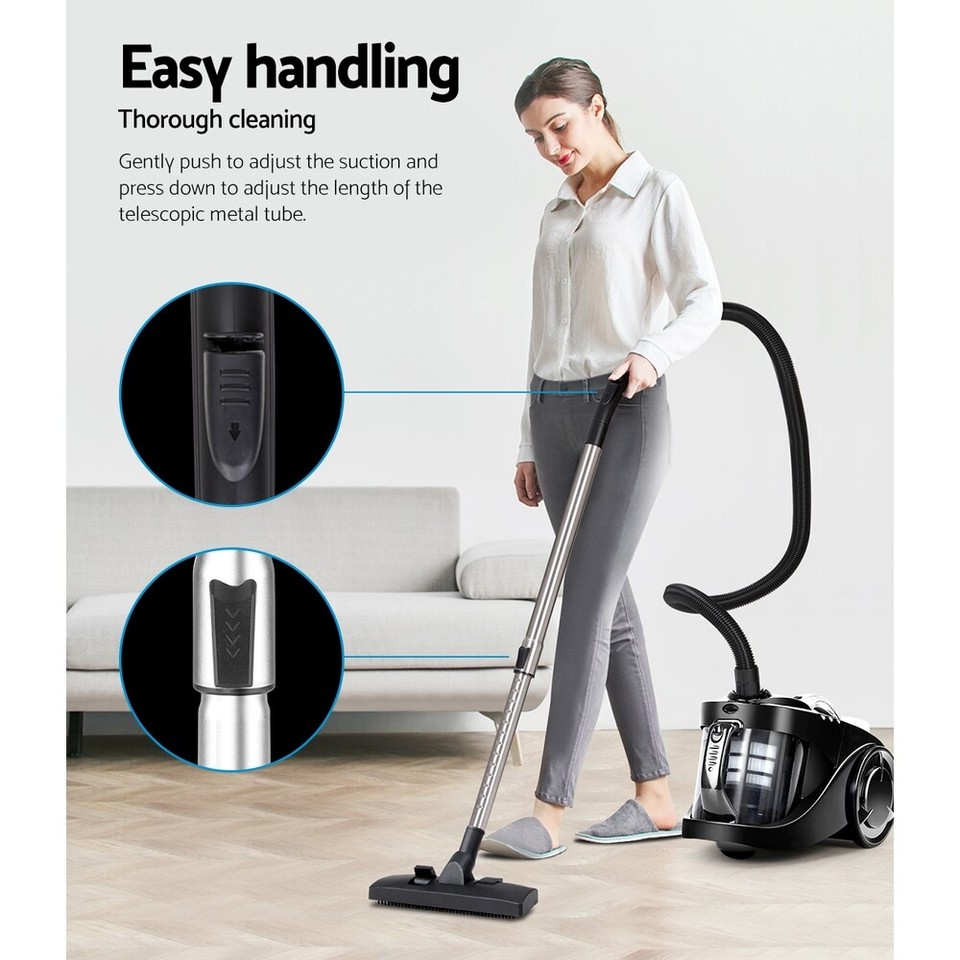 Devanti Bagless Vacuum Cleaner 2200W Cyclone Cyclonic Car Cleaners Home ...