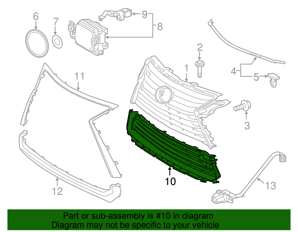 Genuine Lexus Grille 53112-0E150 | eBay