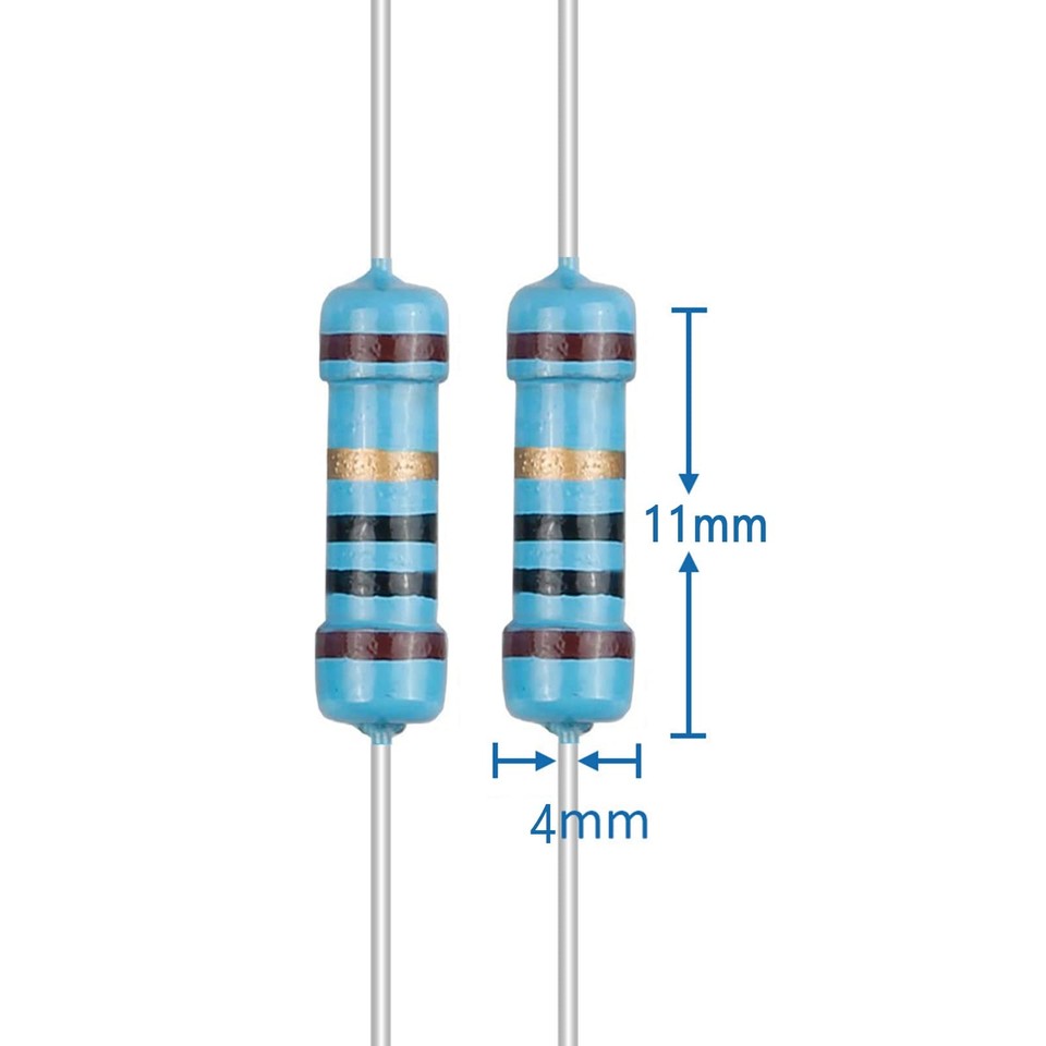 1W Resistor 1% Metal Film Fixed Electrical Resistors Assortment Kit ...