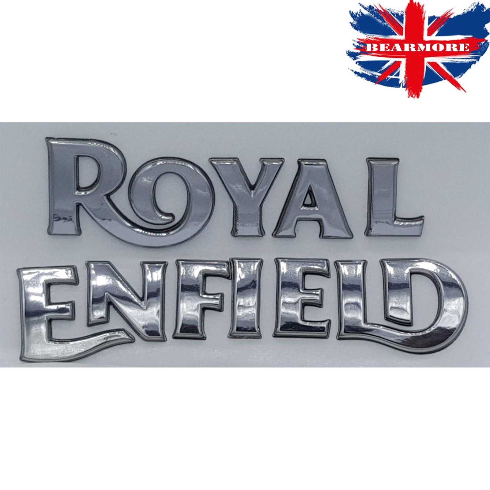Silver Petrol Tank Enfield Bullet Fuel Gas Embossed 3D Sticker Pair ...