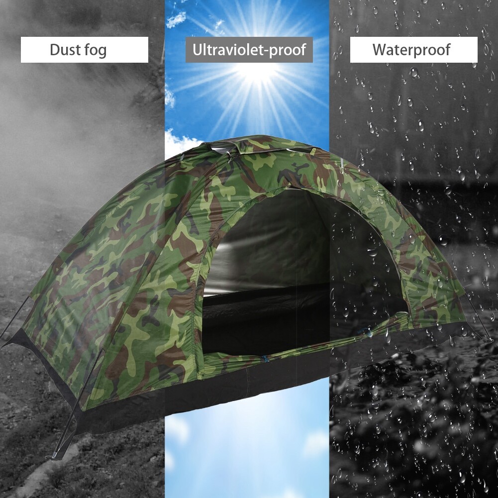 New 1 Person Man Camouflage Tent Single Layer Waterproof Camping Hiking ...