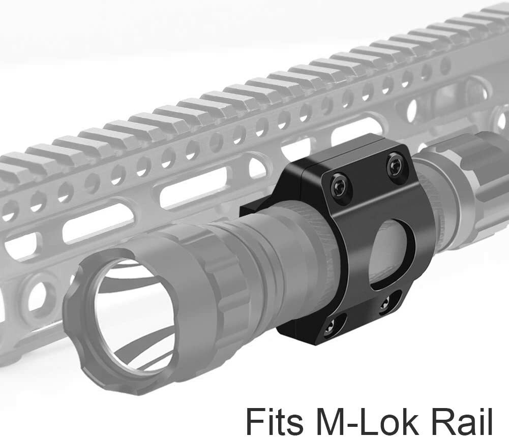 Tactical Offset Light Mount 1" Ring Mount for Flashlight Scope fit MLOK ...