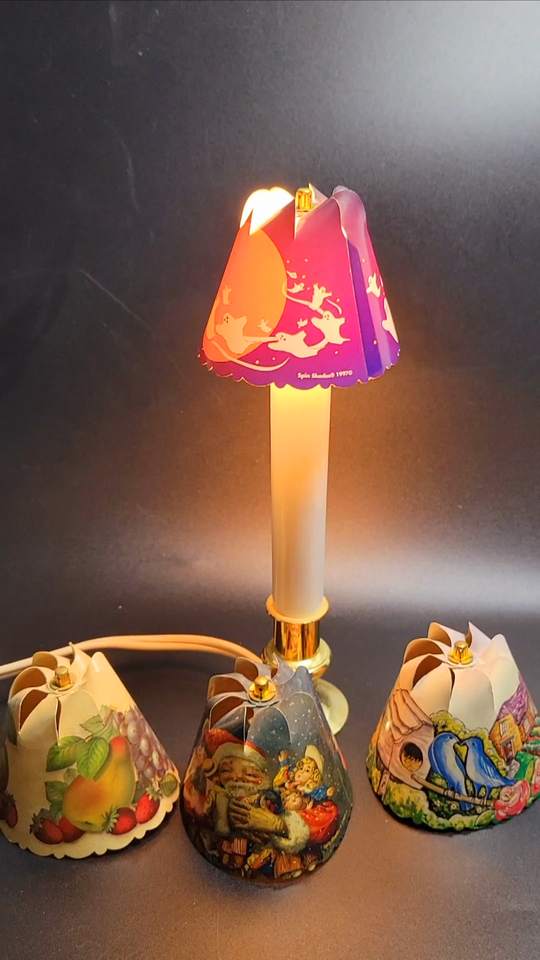 1997 Spin Shades Lamp Set Complete & Working Holiday Vintage See Video ...