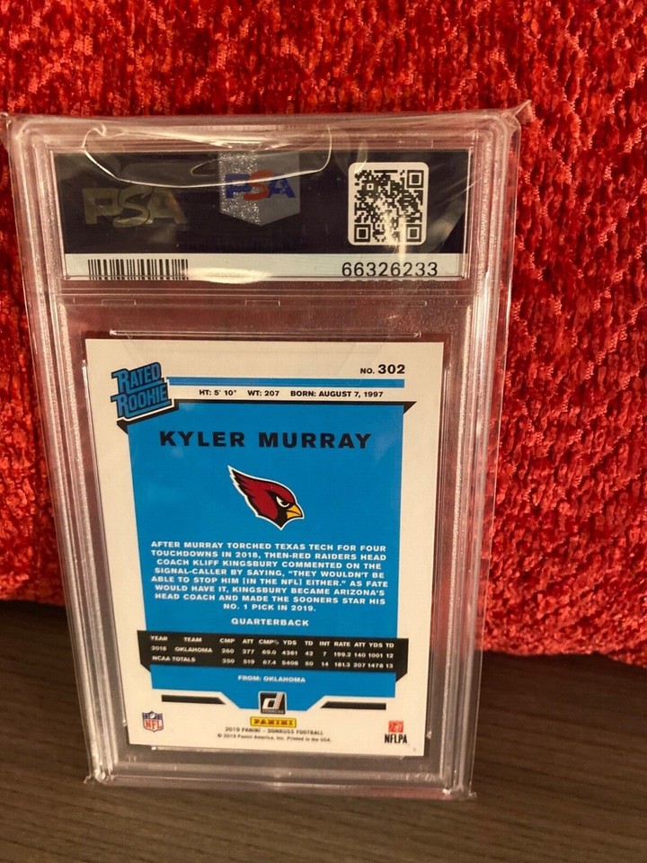2019 Panini Donruss Football RATED ROOKIE Kyler Murray RC Card #302 ...