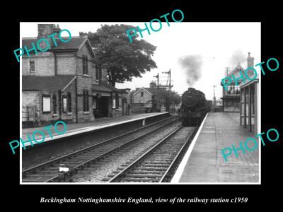OLD LARGE HISTORIC PHOTO BECKINGHAM ENGLAND THE RAILROAD STATION c1950 ...