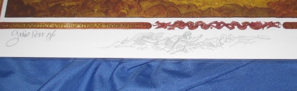 HOBBIT Signed Giclee Print David Wenzel (Lord of the Rings/Smaug) w ...