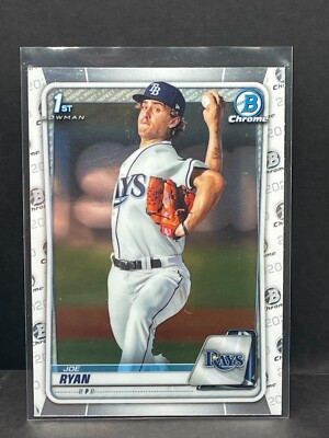 2020 Bowman Chrome 1st 117 Joe Ryan Minnesota Twins Tampa Bay Rays card ...