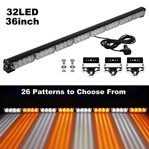 36-Inch 32LED Traffic Advisor Light Bar with Flashing Emergency Caution ...