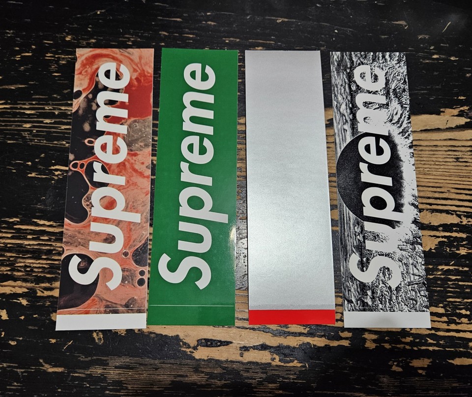 Supreme Box Logo Stickers 4 Pack 1 Akira 1 B&S 1 Scratch Off 1 Green | eBay