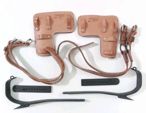 Buckingham Tree Pole Climbing Spikes 22" Leather Excellent Condition ...