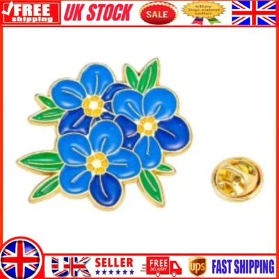 Alzheimer's Forget Me Not Blue Flower Enamel Pin Badge Forget me not ...