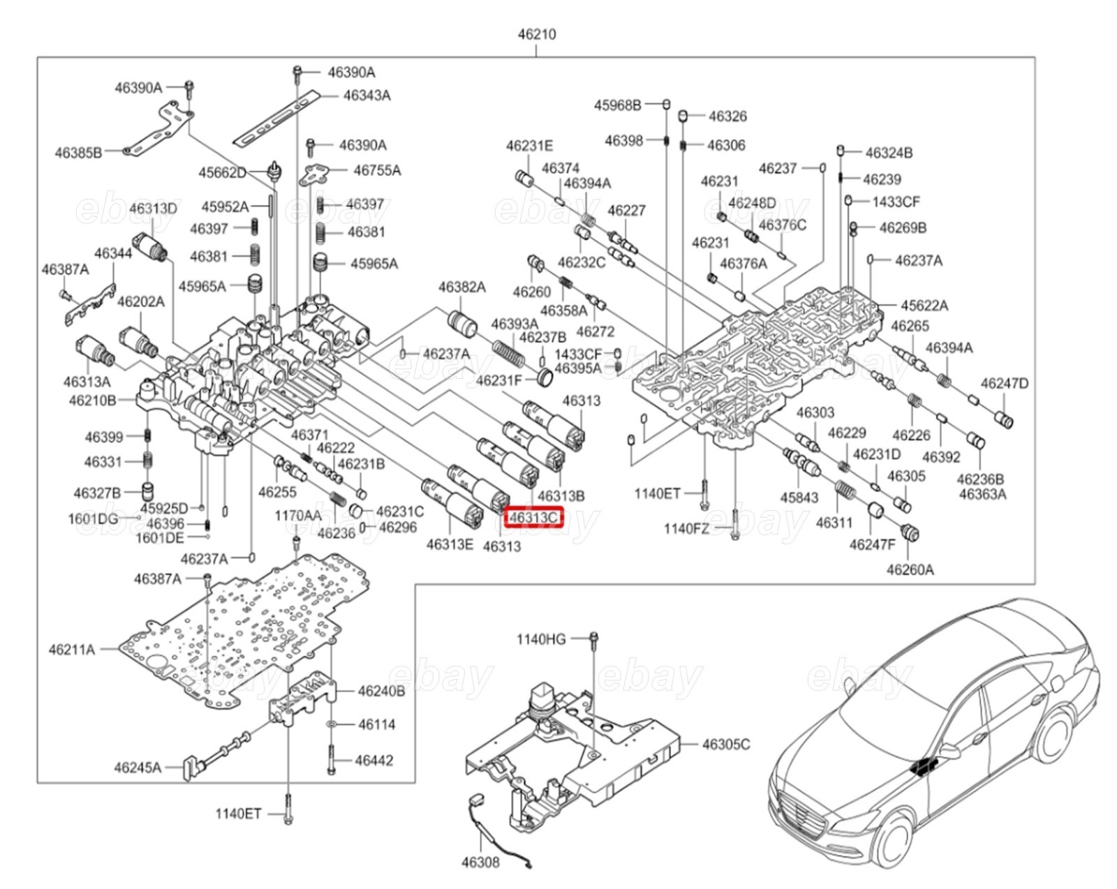 A/T 8Speed Solenoid Valve For KIA Mohave Borrego 3.0L-S2 Diesel 2011 ...