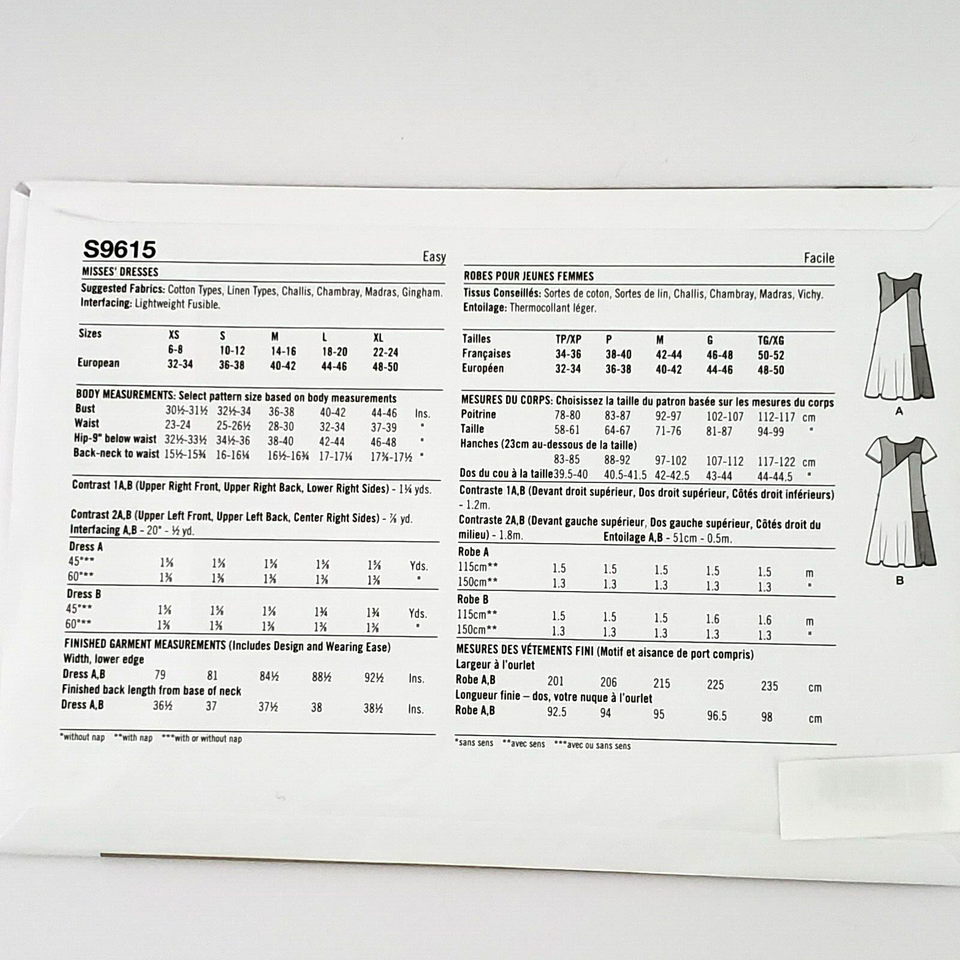 Simplicity 9615 Misses Dress ~ Easy-to-Sew Sewing Pattern Sz 6-24 | eBay