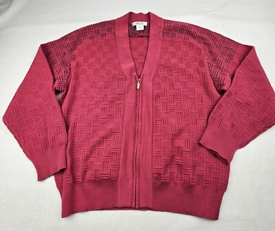 Bleyle Ladies Size Medium Zip Front Cotton Knitted Cardigan Pink V-Neck ...