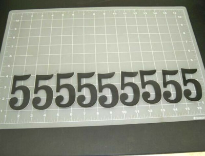 NUMBER 5 STICKERS 3" BLACK VINYL 9 QUANTITY COMPETITION SCORING FREE ...