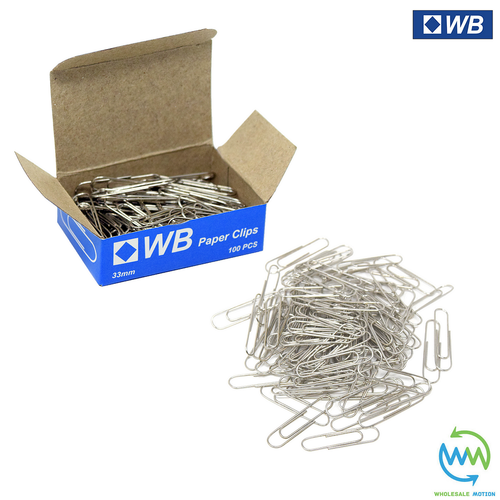 Metal PAPERCLIPS Steel LARGE 33mm Paper Clip SCHOOL Home OFFICE ...