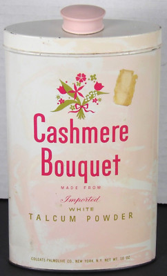 Vtg Cashmere Bouquet Powder Colgate-Palmolive 10 oz. Tin Container 1/2 ...