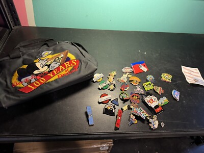Lot Of Rare Vintage Disney Pins All AUTHENTIC & DISNEY STORAGE CASE ...