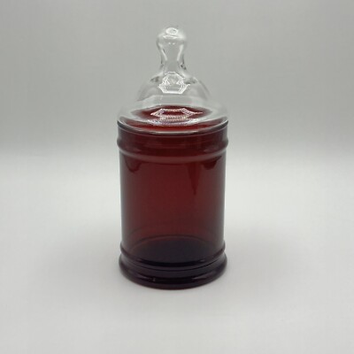 Vintage - Anchor Hocking Royal Ruby Red - Glass Apothecary/Candy Jar 8. ...