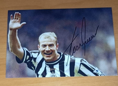 AUTOGRAPH alan shearer HAND SIGNED 10x15cm FOTO SPORT IDOLO NEWCASTLE ...