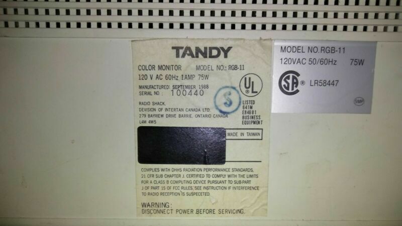 Tandy RGB11 Computer monitor TRS80 PC - AS IS Fair Condition colour ...