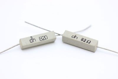 CEMENTED CERAMIC RESISTOR 82 OHM 4W DH AXIAL NOS (New Old Stock) *2PC ...