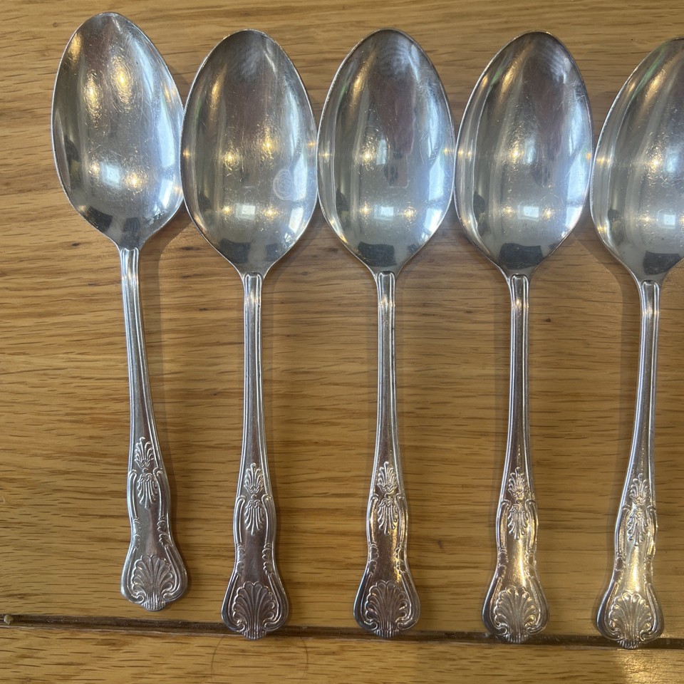 6x Vintage Kings Pattern table spoon silver plate Viners EP A1 cutlery ...