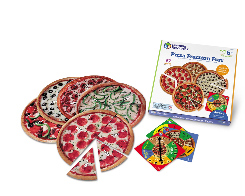 Learning Resources Pizza Fraction Fun Game 13 Fraction Pizzas, Math ...