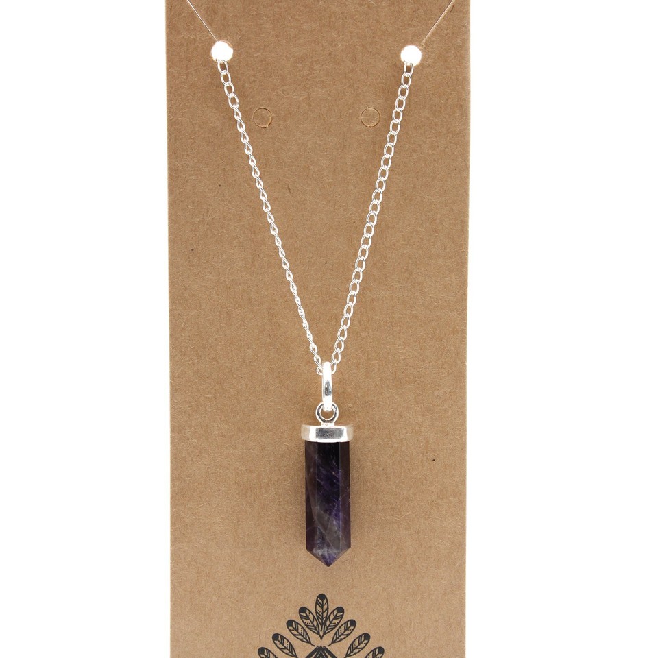 Gemstone Classic Point Pendant - Amethyst - Brand New | eBay