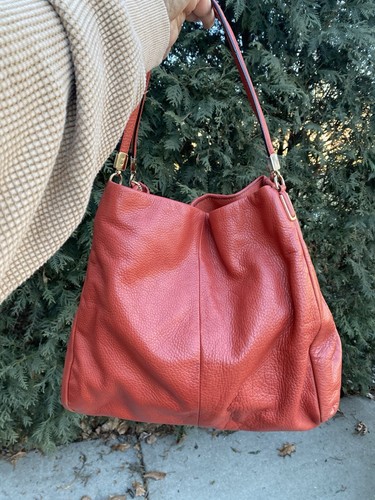 COACH Madison Soft Leather Phoebe Shoulder Purse Boho Burnt Orange ...